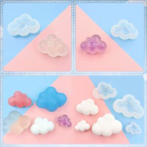 14 Pieces Cloud Shape Mold Set, 11 Pieces Cloud Cookie Cutters and 3 Pieces 3D Cloud Silicone Molds Fondant Cloud Cutter Cake Mold Fondant Cutter (Cloud)