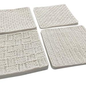 Fondant Impression Mat, Sweater Texture Design Silicone Cake Decorating Supplies for Cupcake Wedding Cake Decoration