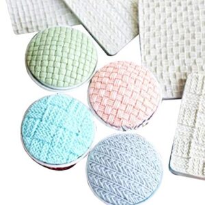 Fondant Impression Mat, Sweater Texture Design Silicone Cake Decorating Supplies for Cupcake Wedding Cake Decoration