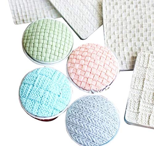 Fondant Impression Mat, Sweater Texture Design Silicone Cake Decorating Supplies for Cupcake Wedding Cake Decoration