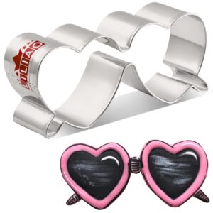 liliao heart shape sunglasses cookie cutter summer beach fondant biscuit cutter - 3.6 x 1.6 inches - stainless steel