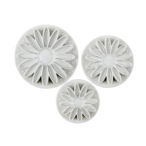 verdental 3-pieces diy cake plunger cutter molds sugarcraft cake decorating, sunflower