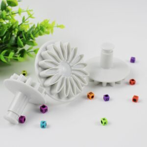 Verdental 3-pieces DIY Cake Plunger Cutter Molds Sugarcraft Cake Decorating, Sunflower