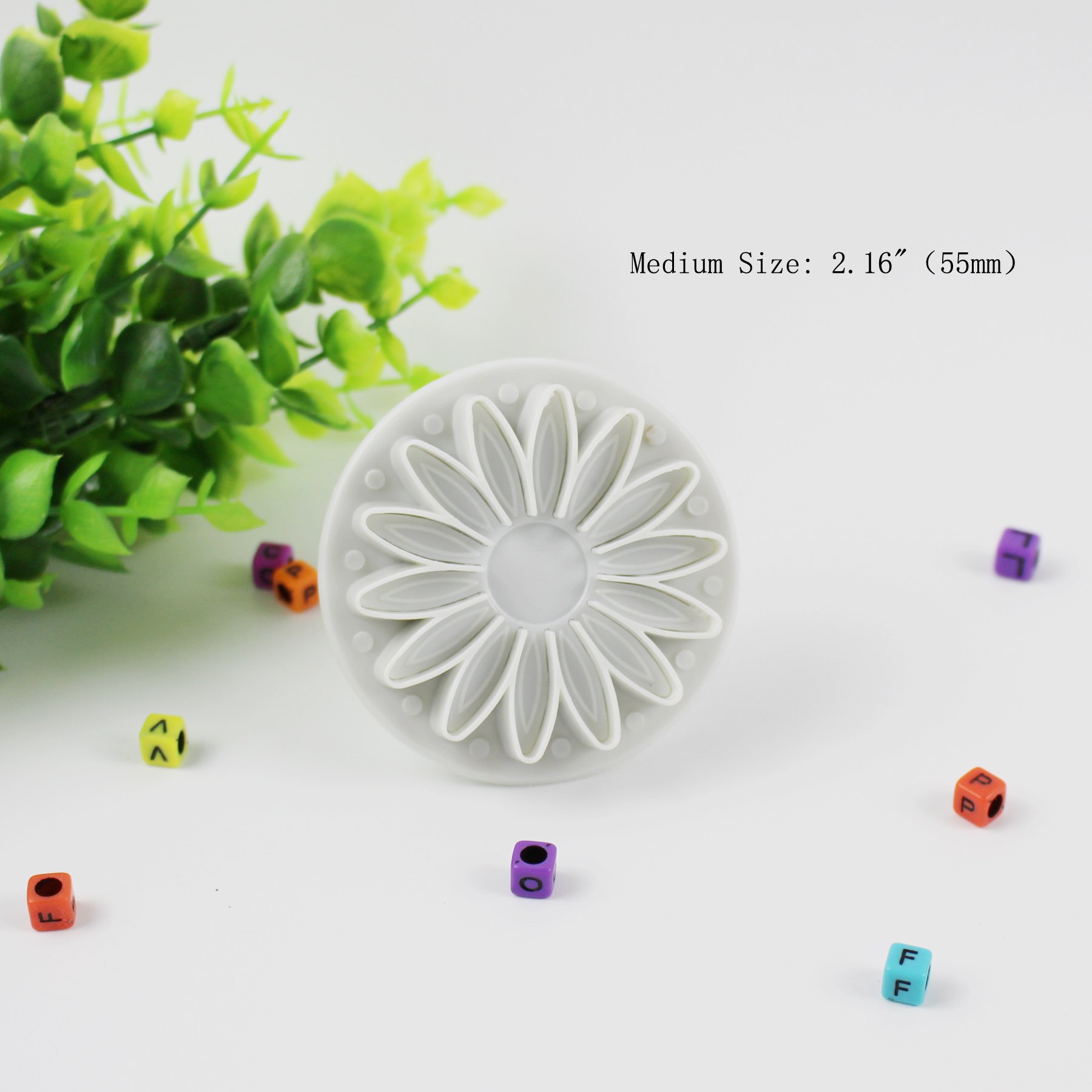 Verdental 3-pieces DIY Cake Plunger Cutter Molds Sugarcraft Cake Decorating, Sunflower