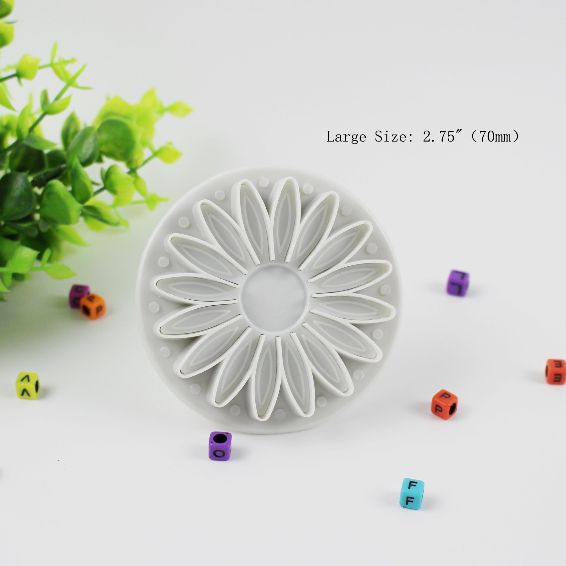 Verdental 3-pieces DIY Cake Plunger Cutter Molds Sugarcraft Cake Decorating, Sunflower