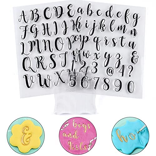 Alphabet Cake Stamp Tools Cookie Stamp Set Alphabet Numbers Fondant Cake Mold (9 pieces)