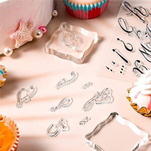 Alphabet Cake Stamp Tools Cookie Stamp Set Alphabet Numbers Fondant Cake Mold (9 pieces)