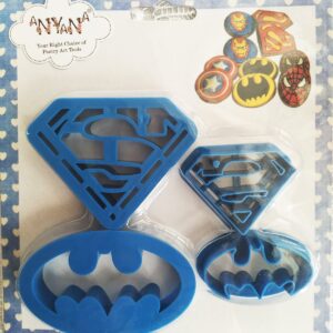 Anyana 4pcs set Super Hero Batman Superman cartoon Cookie impression Cutter pastry stamp biscuit mold Sugarcraft Cake Decoration