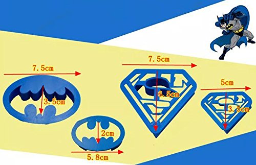 Anyana 4pcs set Super Hero Batman Superman cartoon Cookie impression Cutter pastry stamp biscuit mold Sugarcraft Cake Decoration