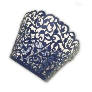 navy blue little vine laser cut cupcake wrapper cup cake baking muffin 60pcs,standard size