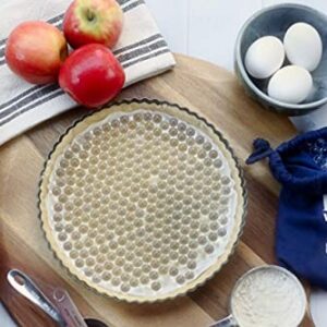 Glass Pie Weights for Baking | Better Than Ceramic! Dust Free Borosilicate Glass | Extra Large Quantity 2.5 Pounds | Drawstring Storage Bag | Essential baking tools