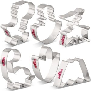 liliao dinosaur cookie cutter set kids birthday, 6 pcs, stainless steel