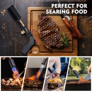 Powerful Cooking Torch - MAPP Propane, High Intensity Flame with Trigger Start and Adjustable Settings, Ideal for Searing Steak, Sous Vide, and Cream Brulee