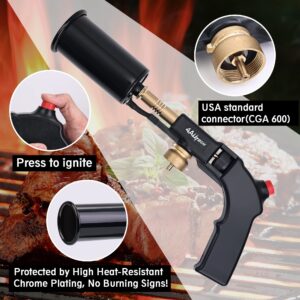 Powerful Cooking Torch - MAPP Propane, High Intensity Flame with Trigger Start and Adjustable Settings, Ideal for Searing Steak, Sous Vide, and Cream Brulee