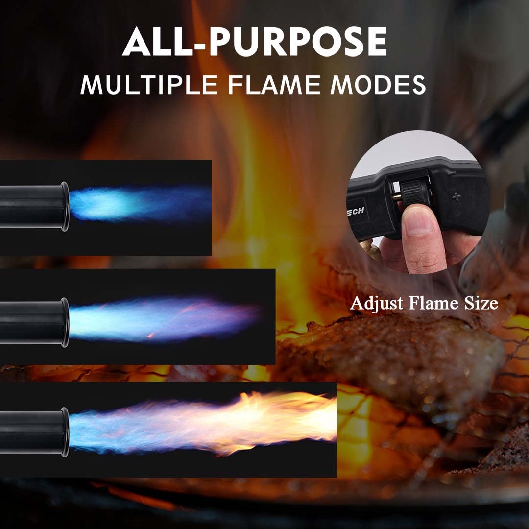 Powerful Cooking Torch - MAPP Propane, High Intensity Flame with Trigger Start and Adjustable Settings, Ideal for Searing Steak, Sous Vide, and Cream Brulee