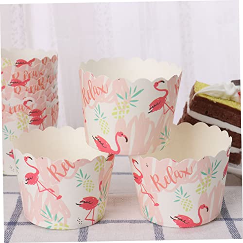 UPKOCH 100pcs Random Dessert Liners Pattern Cuake Festival Hard Accessory Holder Party Flamingo Containers Home -friendly Colorful Cups for Cake Baking Wrappers Muffin Design Small Cup