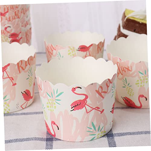 UPKOCH 100pcs Random Dessert Liners Pattern Cuake Festival Hard Accessory Holder Party Flamingo Containers Home -friendly Colorful Cups for Cake Baking Wrappers Muffin Design Small Cup