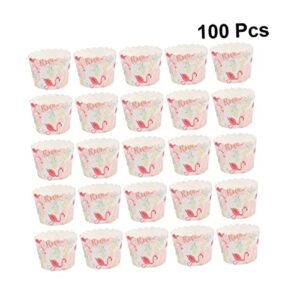 UPKOCH 100pcs Random Dessert Liners Pattern Cuake Festival Hard Accessory Holder Party Flamingo Containers Home -friendly Colorful Cups for Cake Baking Wrappers Muffin Design Small Cup