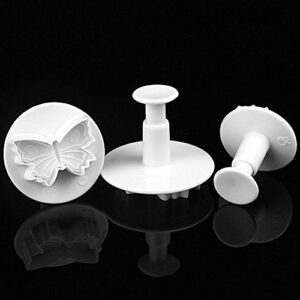 EORTA Fondant Plunger Cutter Set Butterfly Embossing Tools Cookie Stamps Fruit/Biscuits/Sugarcraft/Plasticine DIY Molds Decoration Tools for Cake/Cupcake Kids Baking Craft Supplies, 6 Pieces