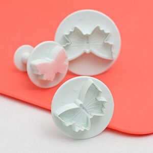 EORTA Fondant Plunger Cutter Set Butterfly Embossing Tools Cookie Stamps Fruit/Biscuits/Sugarcraft/Plasticine DIY Molds Decoration Tools for Cake/Cupcake Kids Baking Craft Supplies, 6 Pieces