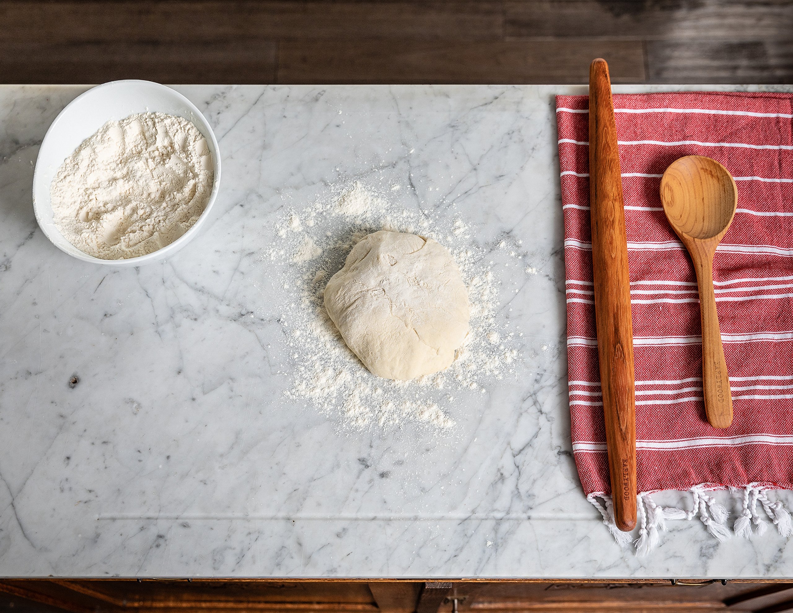 Earlywood French Rolling Pin - Tapered Wooden Rolling Pin for Baking Pizza, Pastry Dough or Pasta - Hard Wood French Roller Baking Pin Made in USA - Jatoba