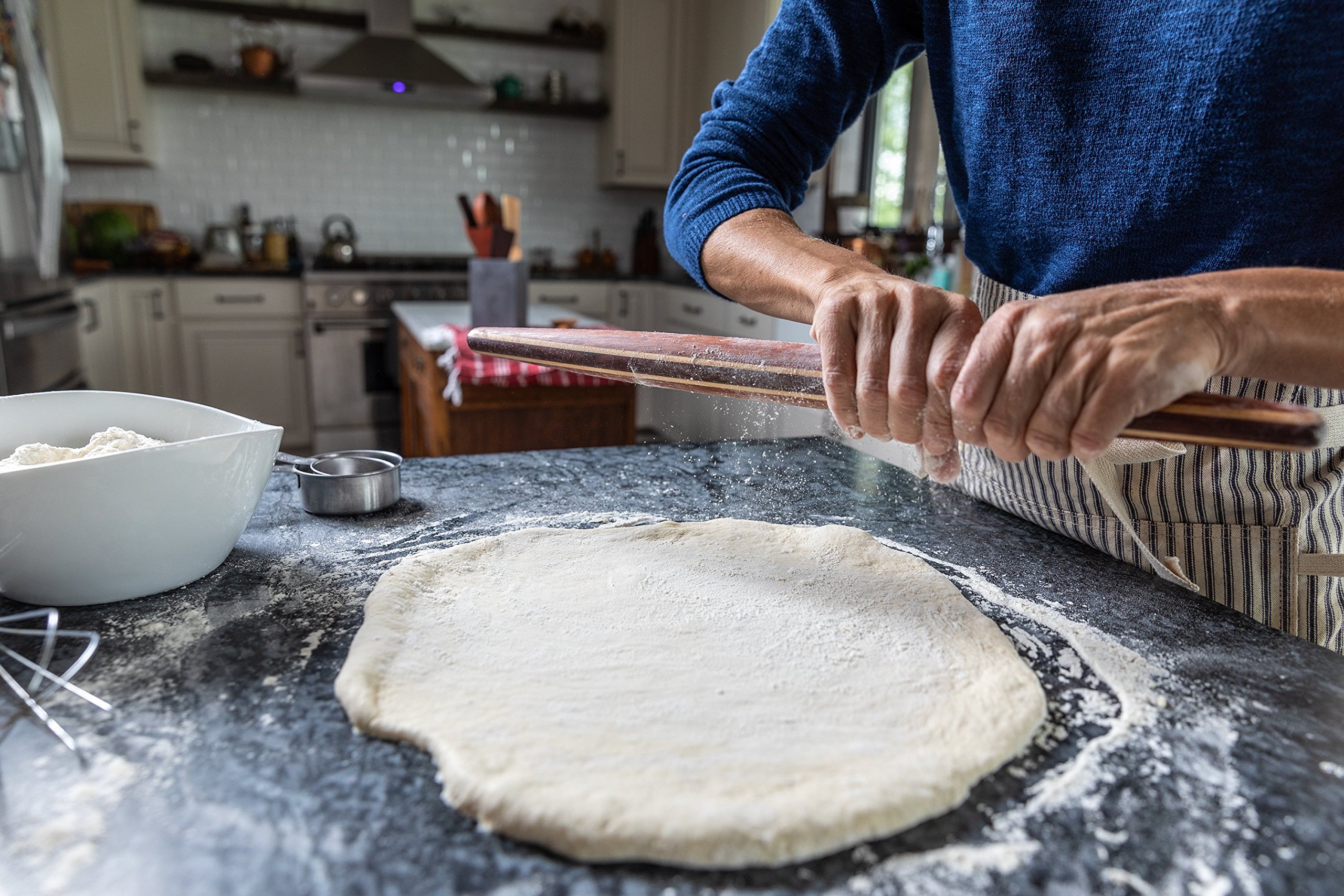 Earlywood French Rolling Pin - Tapered Wooden Rolling Pin for Baking Pizza, Pastry Dough or Pasta - Hard Wood French Roller Baking Pin Made in USA - Jatoba