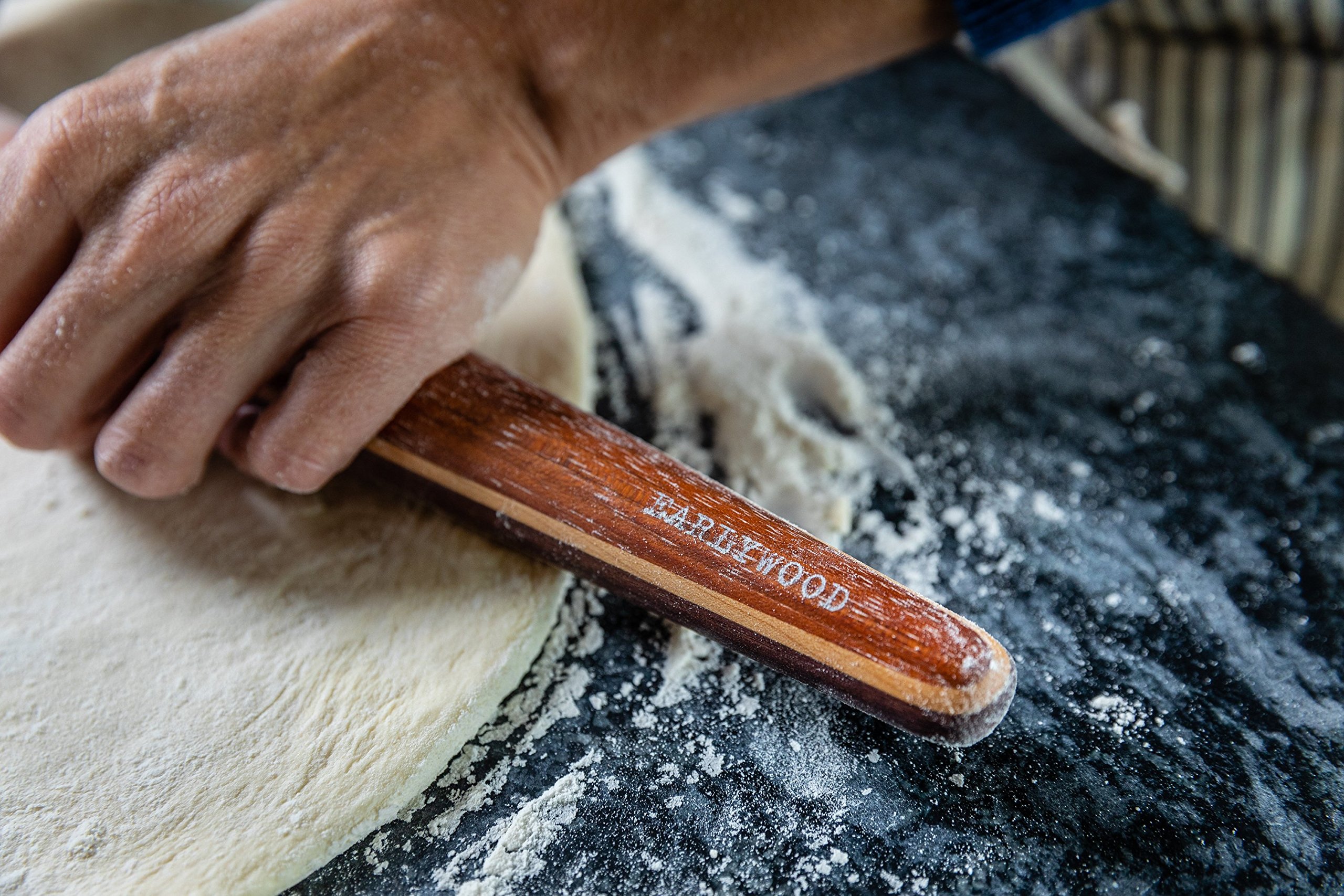 Earlywood French Rolling Pin - Tapered Wooden Rolling Pin for Baking Pizza, Pastry Dough or Pasta - Hard Wood French Roller Baking Pin Made in USA - Jatoba