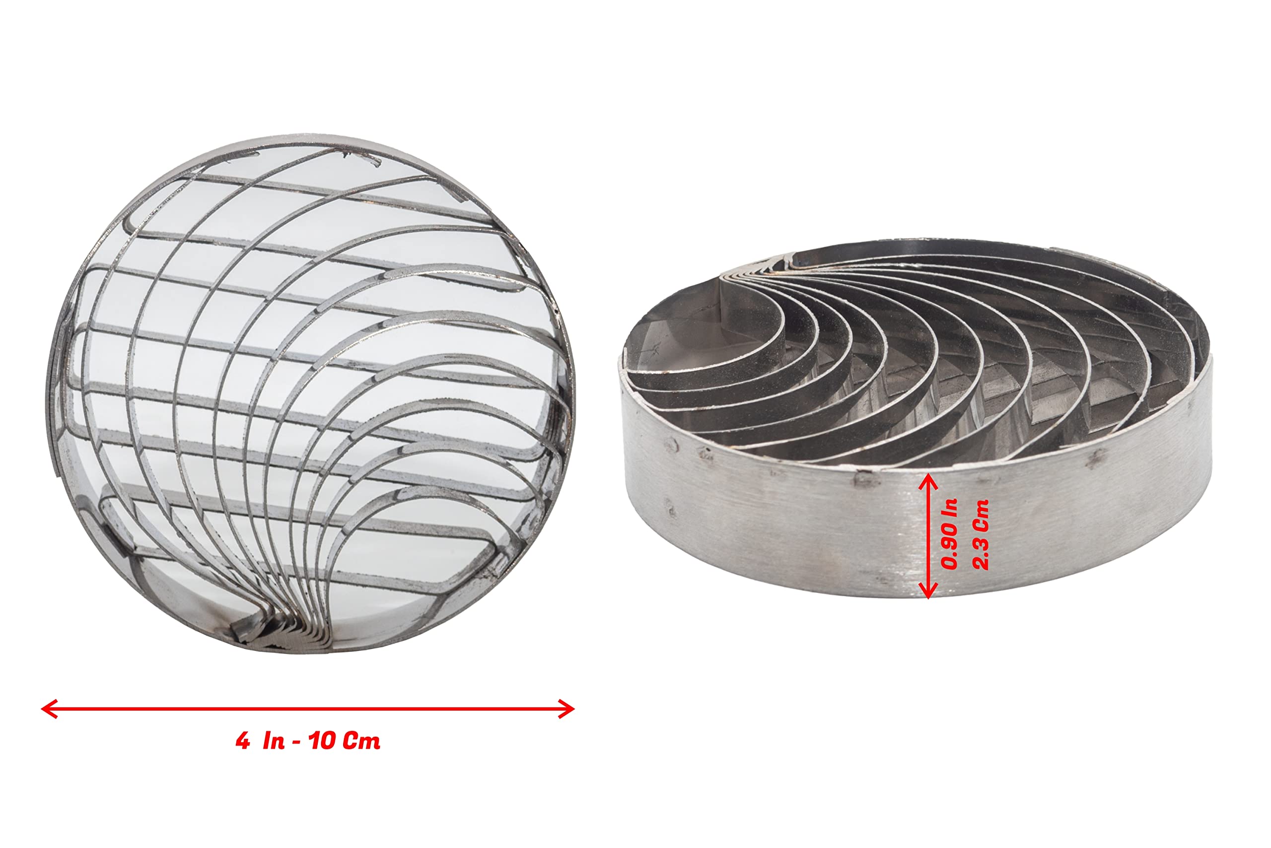 Concha Cutter Mexican Bread Tool Cortador de Conchas para Pan, 4 Inches Diameter 0.9 Inches Height Two Sided Stainless Steel (4 Inches)