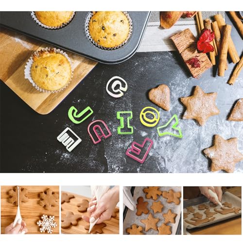 Cookie Cutter Letter Fondant Mini: Tofficu 26Pcs Plastic Alphabet Cookie Cutters - Cute Cracker Cutters Set - Cookie Cutters for Kids Baking Decorating Cake Fruit Baby Shower