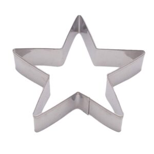 Dadam Star Cookie Cutters Set of 5 - Stainless Steel Star Cookie Cutter Set - Five-Pointed Star Biscuit Molds Fondant Cake Cookie Cutter Set Pastry Mold