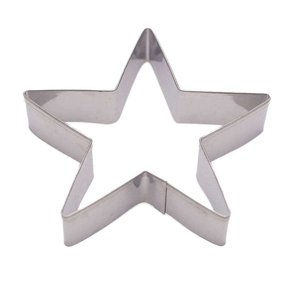 Dadam Star Cookie Cutters Set of 5 - Stainless Steel Star Cookie Cutter Set - Five-Pointed Star Biscuit Molds Fondant Cake Cookie Cutter Set Pastry Mold