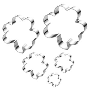 Clover Cookie Cutter Set - 5 Piece St. Patrick's Day Irish Shamrock Cookie Cutters Stainless Steel