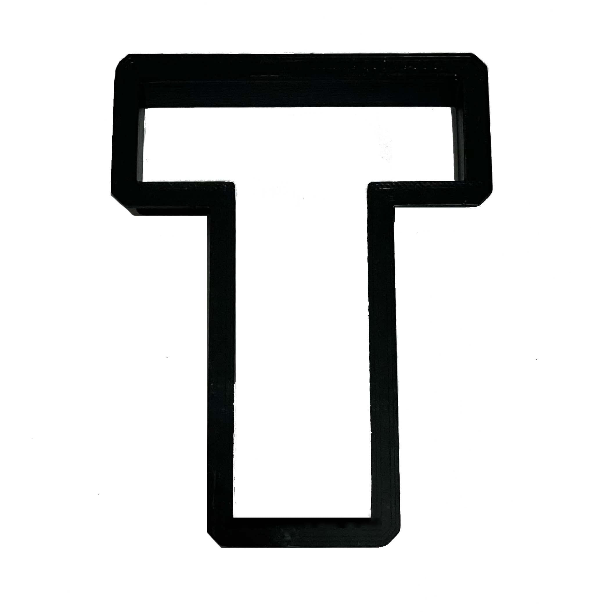 T Capital Block Letter Cookie Cutter with Easy to Push Design (3.5 inch)