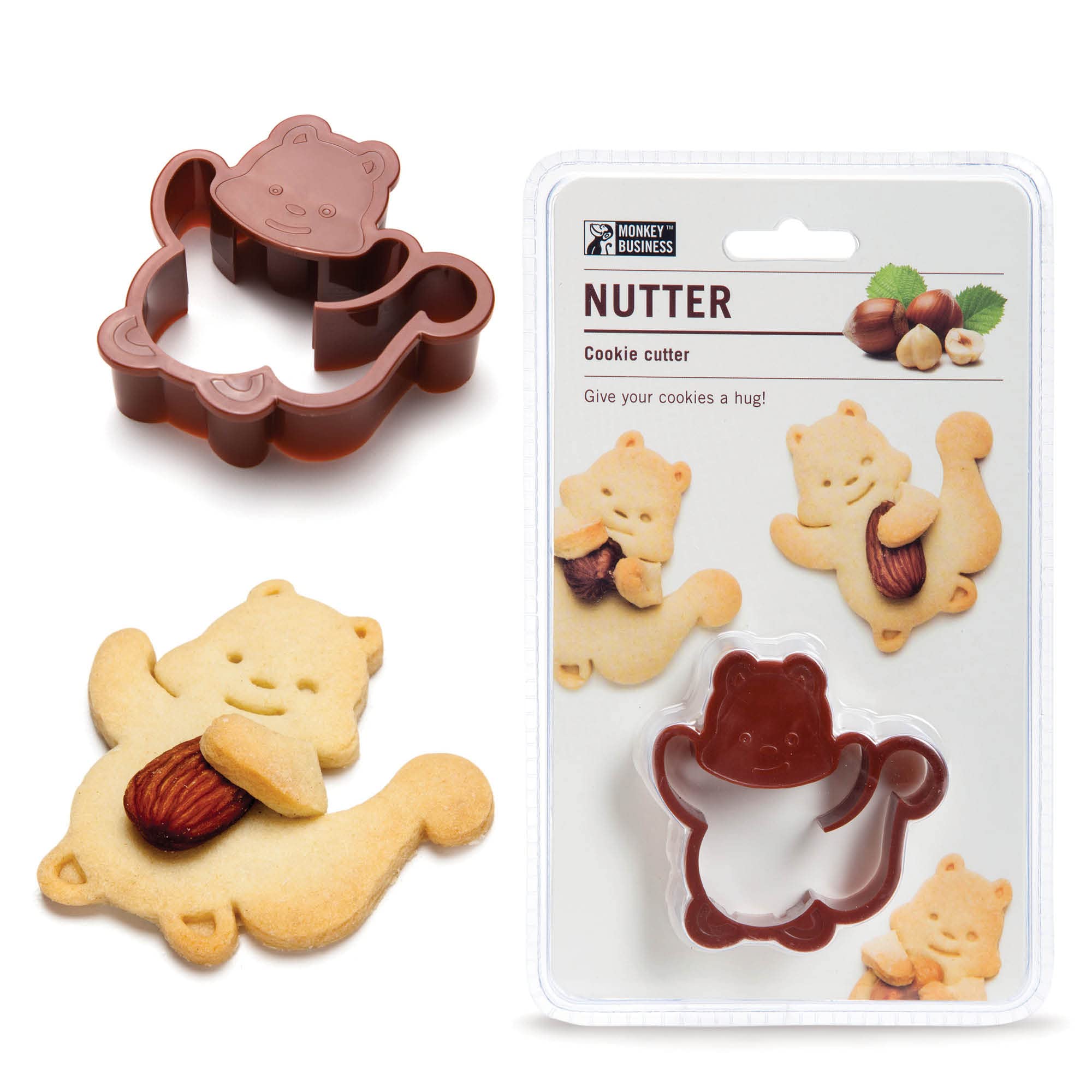 Nutter: Fun Cookie Cutter | Squirrel-Shaped Pastry Cutter for Adorable Cookies | Cute Kitchen Accessories | Cookie Cutters for Cookies that Hold Nuts in 1 Paw | Cool Kitchen Gadgets by Monkey Business