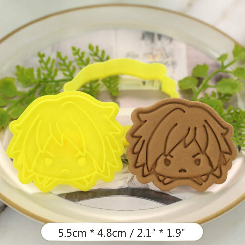 3D Anime Cookie Cutter Mold, 6 PCS Cookie Stamp and Cutter Kitchen Tool Party Cookie Mold