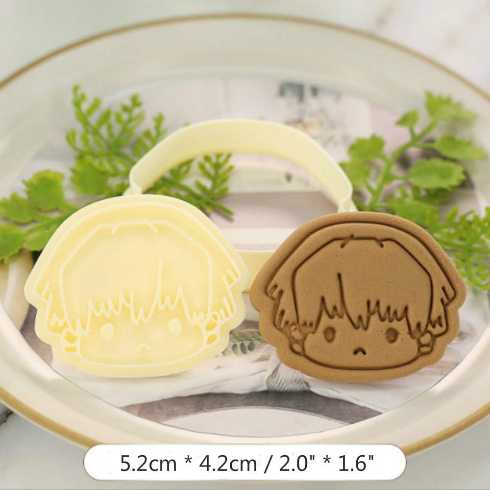 3D Anime Cookie Cutter Mold, 6 PCS Cookie Stamp and Cutter Kitchen Tool Party Cookie Mold