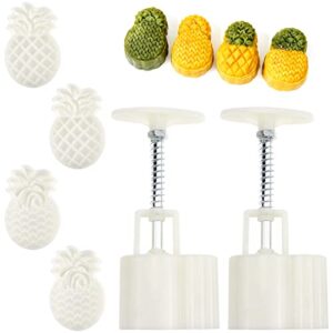 2 set pineapple plastic mooncake mold pineapple lotus stamp hand press moon cake mould pineapple mooncake cookie cutter bakeware tools