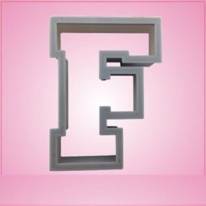 varsity letter f cookie cutter 2 inch (plastic) aluminum