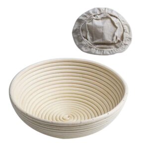 candeal round 8 inch 22cm banneton proofing basket bread proofing rattan bowl for 800g dough with free liner