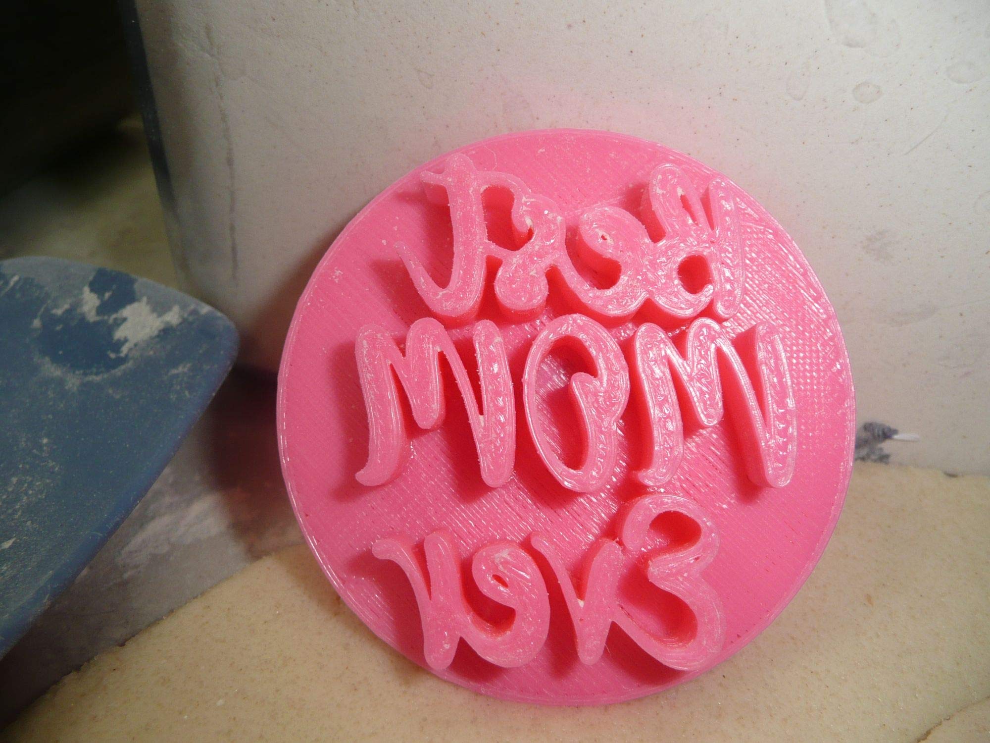 BEST MOM EVER WORDS FANCY SCRIPT FONT MOTHERS DAY COOKIE STAMP EMBOSSER BAKING TOOL 3D PRINTED MADE IN USA PR4192