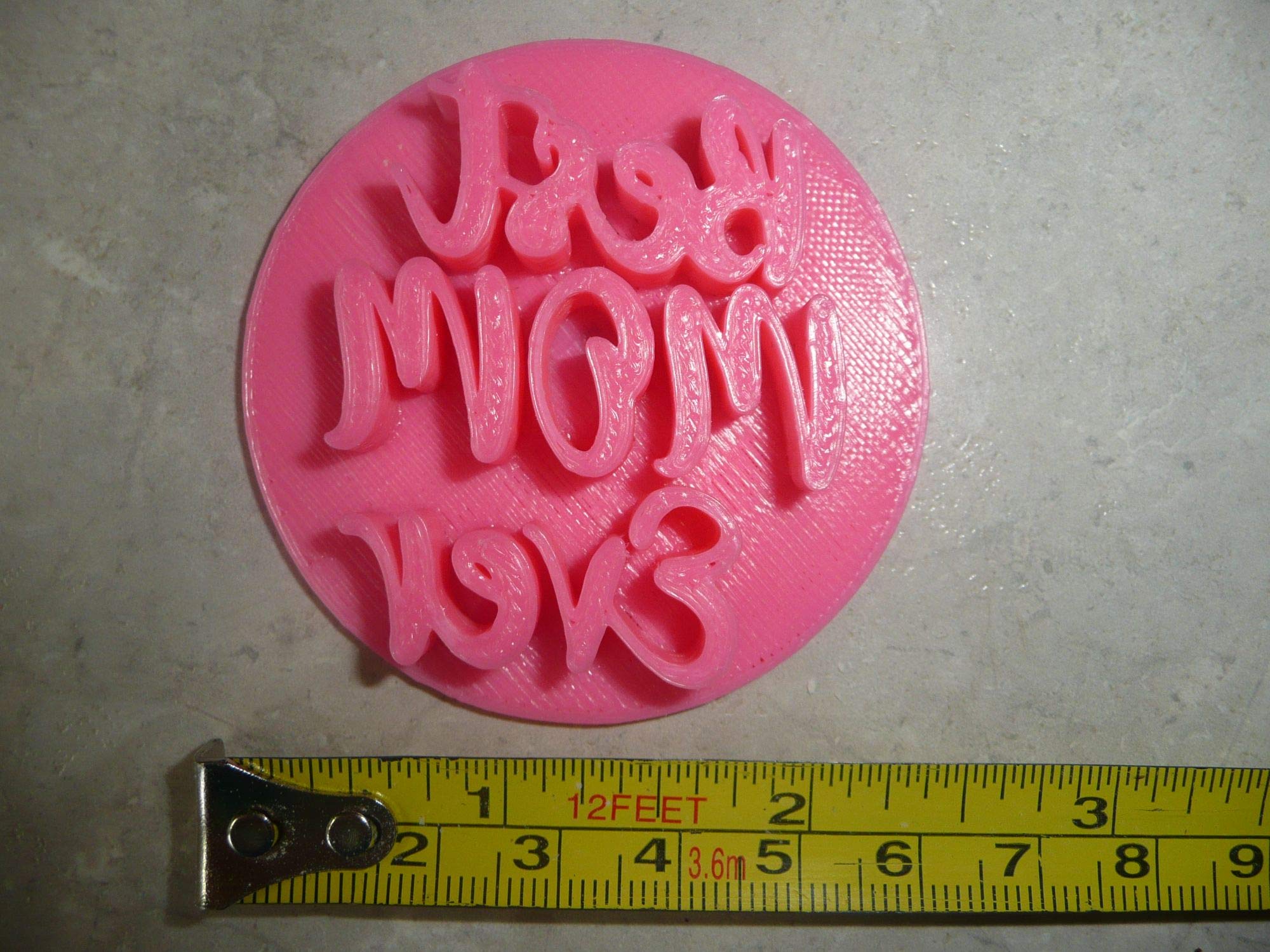 BEST MOM EVER WORDS FANCY SCRIPT FONT MOTHERS DAY COOKIE STAMP EMBOSSER BAKING TOOL 3D PRINTED MADE IN USA PR4192