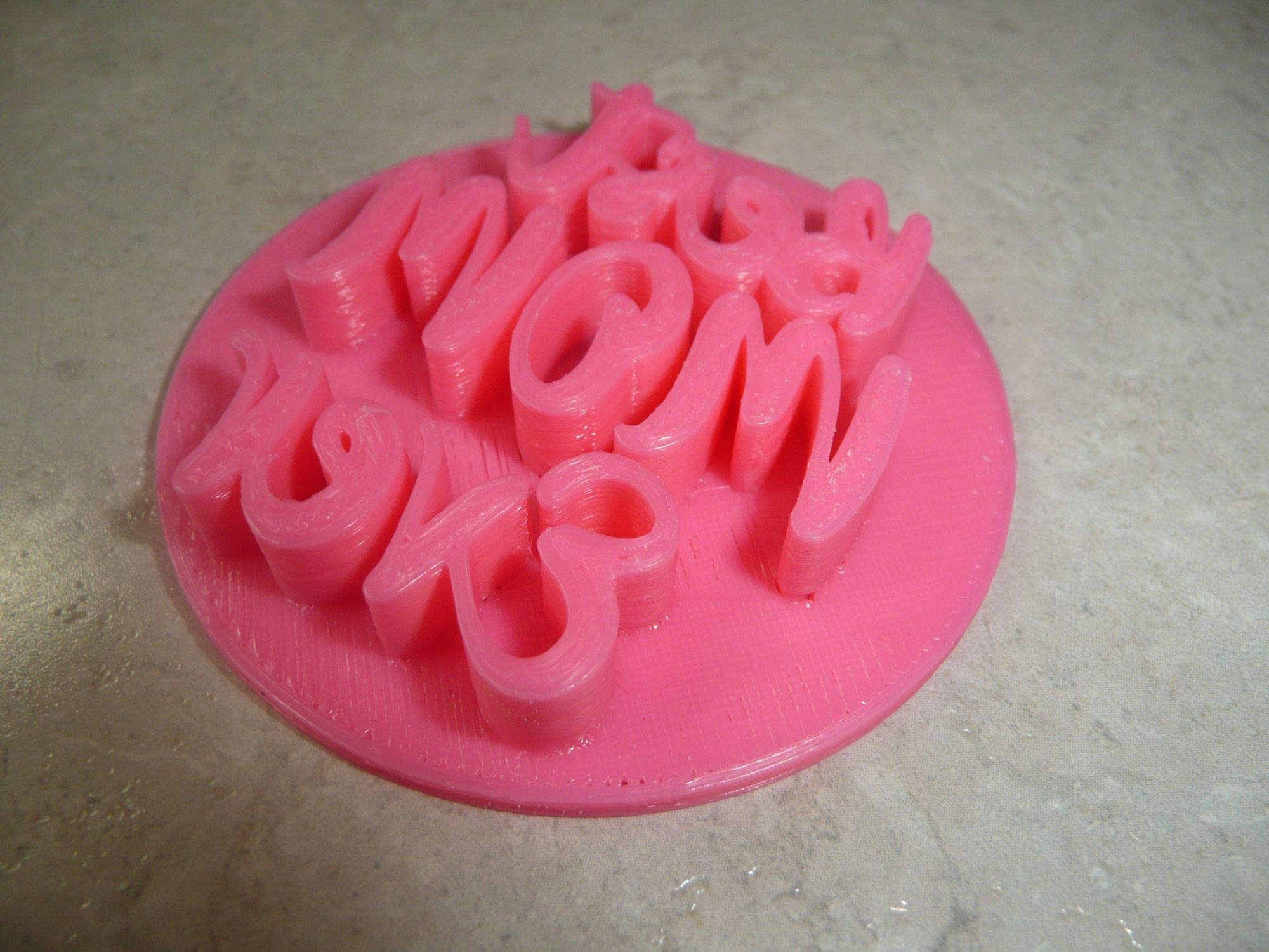 BEST MOM EVER WORDS FANCY SCRIPT FONT MOTHERS DAY COOKIE STAMP EMBOSSER BAKING TOOL 3D PRINTED MADE IN USA PR4192