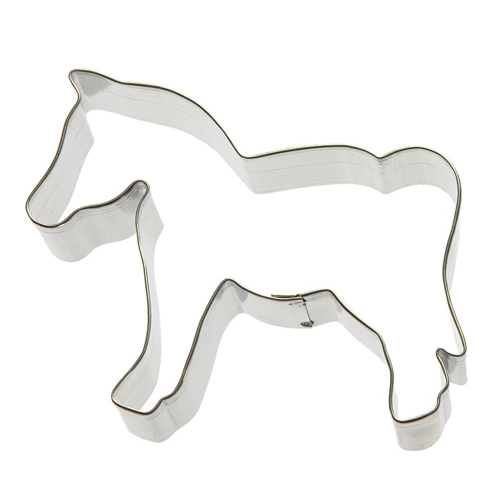 Horse Cookie Cutter - Made in the USA – Foose Cookie Cutters Tin Plated Steel Horse Cookie Mold (3.5 Inch)