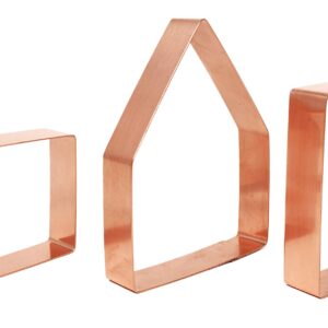 Bake Your Own Small Gingerbread House Kit 3 Piece Copper Christmas Cookie Cutter Set by The Fussy Pup