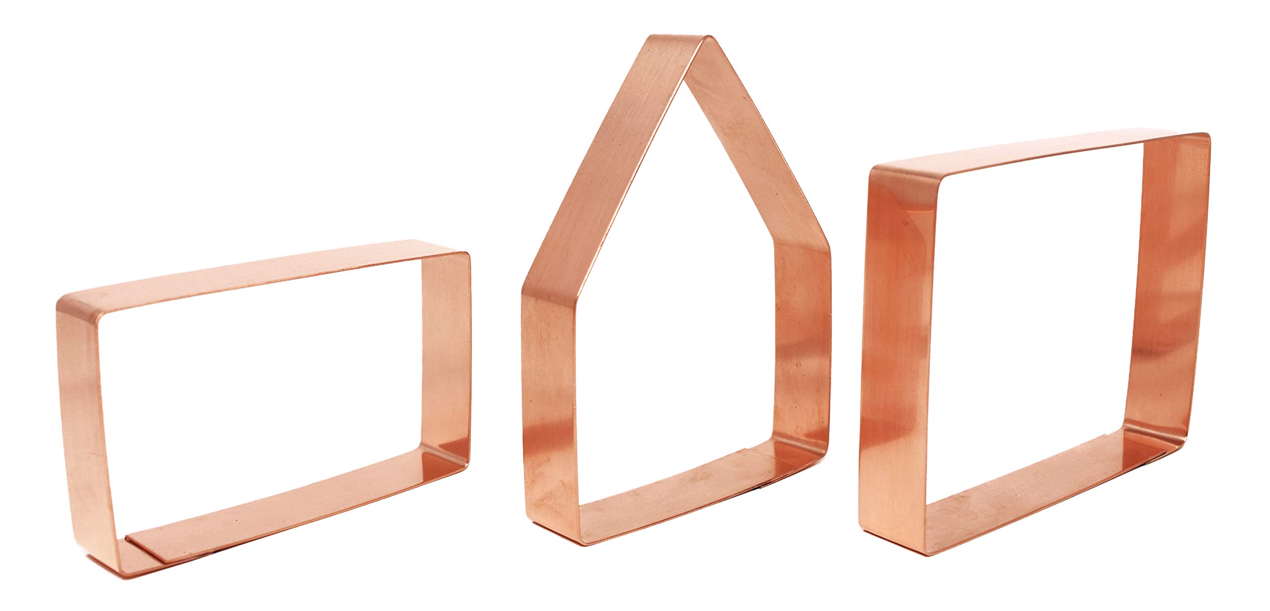 Bake Your Own Small Gingerbread House Kit 3 Piece Copper Christmas Cookie Cutter Set by The Fussy Pup