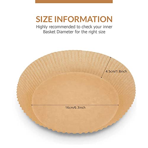 Gorwit Air Fryer Disposable Paper Food Grade Non-Stick Air Fryer Parchment Paper Round Liner For Oven Air Fryer Oven Oven Microwave Fryer 100 Sheets