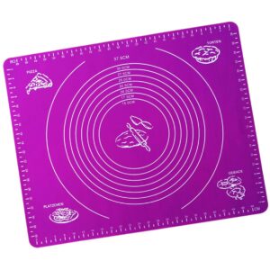 Hemoton 6 Pcs Bread Baking Pan Silicone Rolling Mat Cookies Dough Cooking Tool Mat Pizza Dough Pizza Rolling Mat Table Placemat Pad Silicone Fondant Mat Silicone Pad Scale Purple