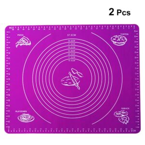 Hemoton 6 Pcs Bread Baking Pan Silicone Rolling Mat Cookies Dough Cooking Tool Mat Pizza Dough Pizza Rolling Mat Table Placemat Pad Silicone Fondant Mat Silicone Pad Scale Purple