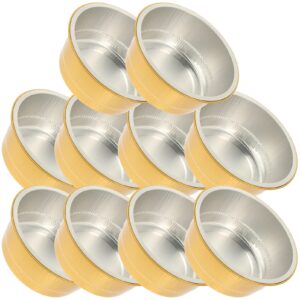 hemoton 10pcs boxes foil cake bowls dessert baking cups disposable foil ramekins disposable ramekins pie tins round baking pan multi-function cake container aluminum foil commercial pizza