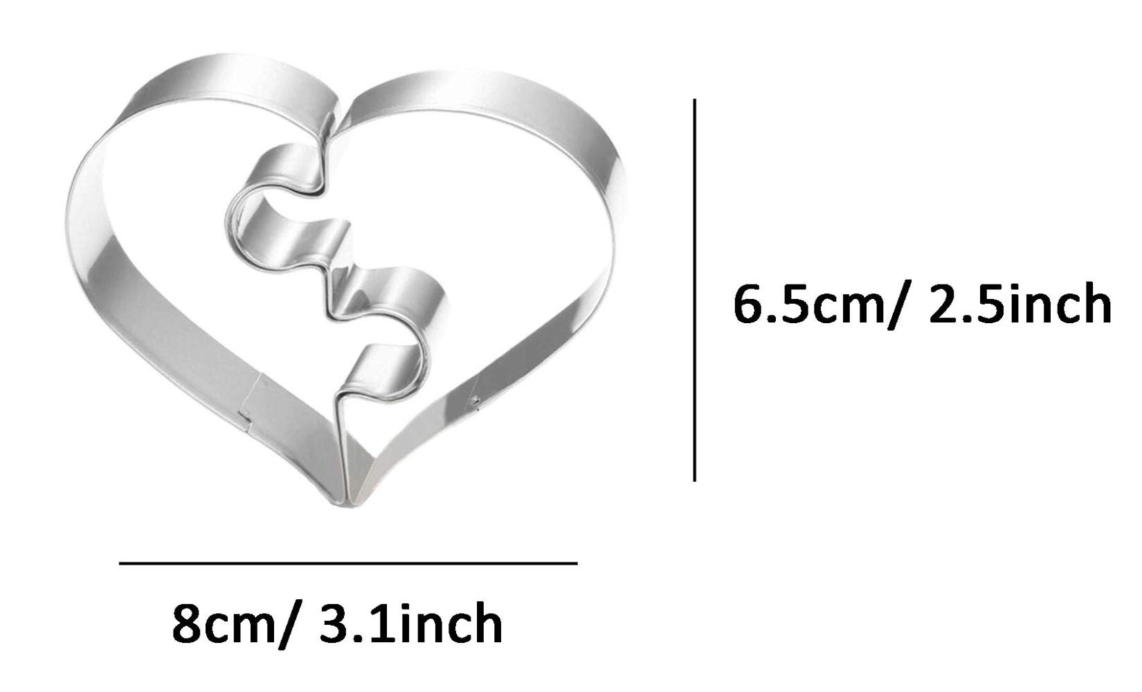 WJSYSHOP Broken Heart Cookie Cutter Stainless Steel